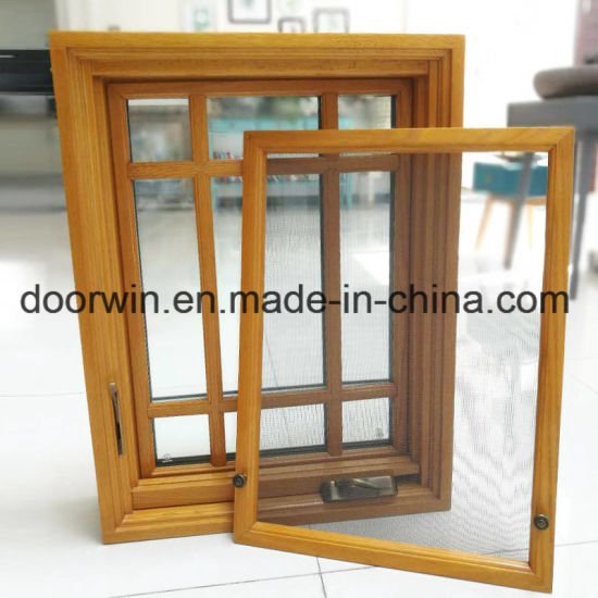 6 Glass Panels Casement Window with Solid Oak Wood Aluminum Cladding a ...
