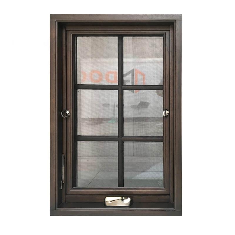 DOORWIN 2021wooden color aluminum clad wood casement window – Shandong ...