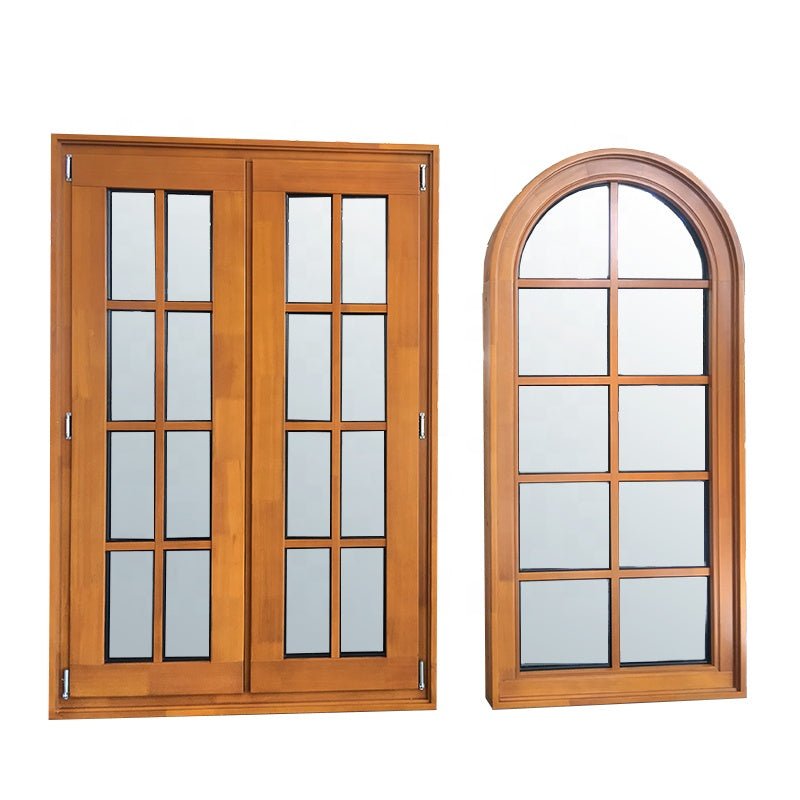 French style fixed wood window with wood window grille design made of ...