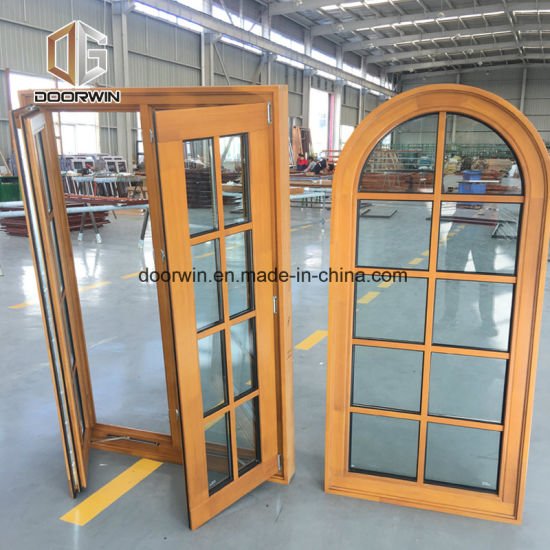 Grille Round-Top Casement Window Solid Pine Wood Larch Wood Window, Ul ...